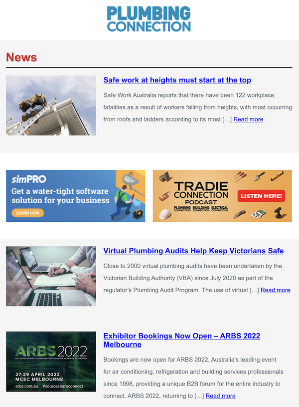 Sign up for e-newsletter – Plumbing Connection
